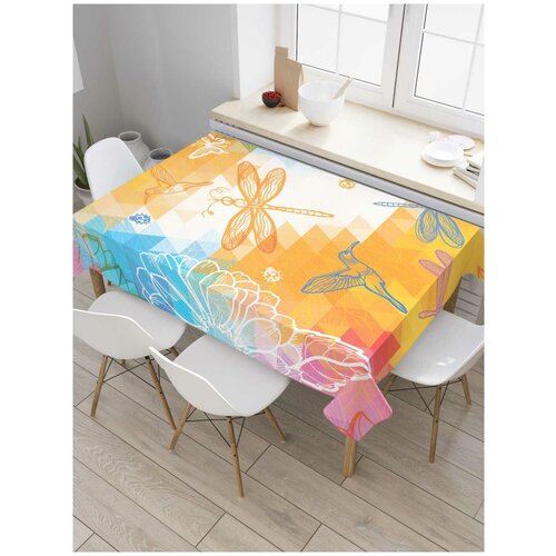 Скатерть прямоугольная JoyArty на кухонный стол "Гениальная природа" из оксфорда, 180x145 см