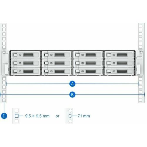 Комплект направляющих Synology 1U-2U Slide Rail Kits RKS-02