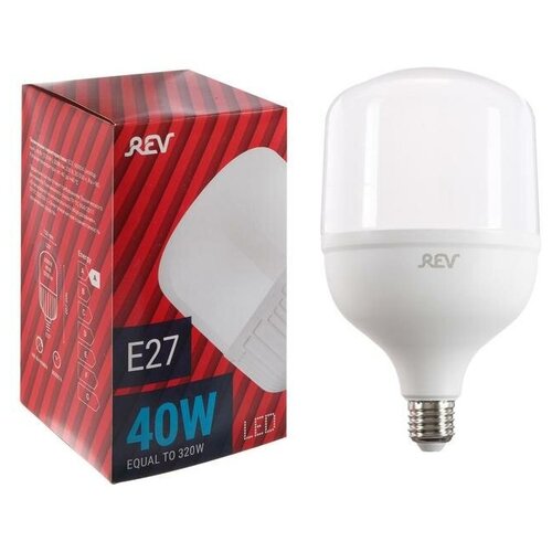 Лампа светодиодная REV PowerMax, T120, E27, 40 Вт, 6500 K, холодный свет