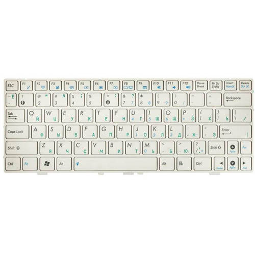 Клавиатура для нетбука Asus Eee PC 904HG, русская, белая с белой рамкой