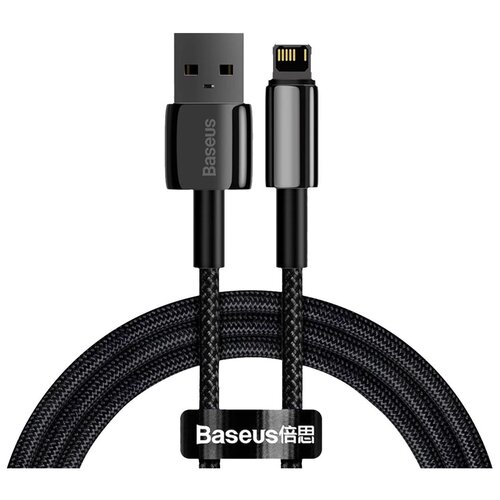 Кабель Baseus Tungsten Gold Fast Charging Data Cable USB to iP 2.4A 2m Black