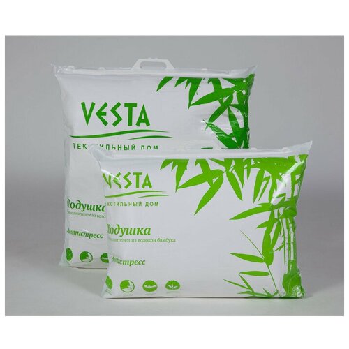 Vesta Подушка стёганная 50х70 см, бамбуковое волокно, ткань глосс-сатин, п/э 100%