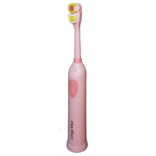 Электрическая зубная щетка Longa Vita для взрослых, ротационная + сменная насадка в комплекте, розовая - Longa Vita [КАВ-2-НТМ/розовая]