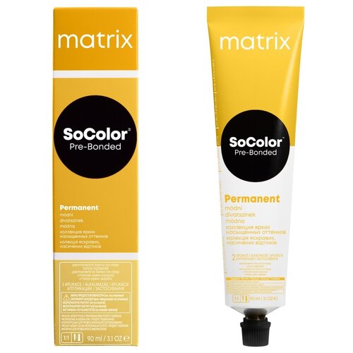 Matrix SoColor Pre-Bonded перманентный краситель Яркие оттенки, 6AA темный блондин глубокий пепельный, 90 мл