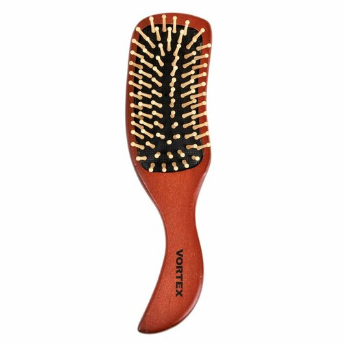 Щетка для волос массажная Vortex,23,5 х 6 х 3,5 см, волна, с деревянными зубчиками