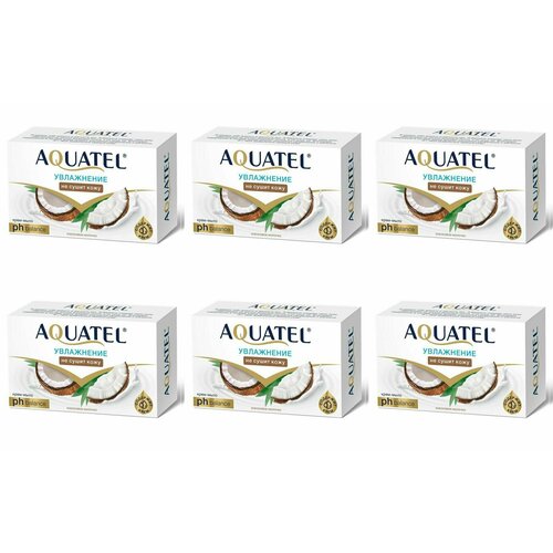 Весна Aquatel Крем-мыло "Увлажнение" Кокосовое молочко, 90 г, 6 штук