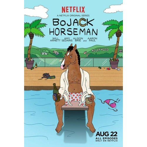 Плакат, постер на бумаге Конь БоДжек (BoJack Horseman), JC Gonzalez, Эми Уинфри, Джоэль Мосер. Размер 30 х 42 см