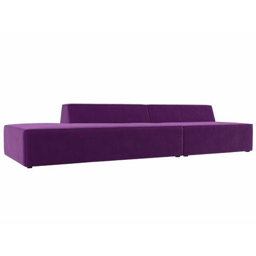 Прямой модульный диван Лига Диванов Монс Модерн левый Фиолетовый (Микровельвет)
