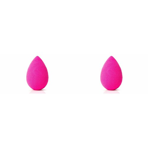 Singi Спонж косметический в упаковке, для макияжа лица, яйцо, цвет тёмно-розовый, 6 см, 2 штуки.