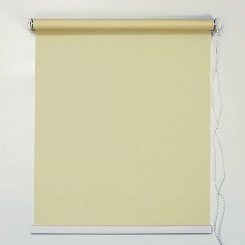 Рулонная штора 60х180 см (с учетом креплений 3,5 см) цвет кремовый, жалюзи на окна