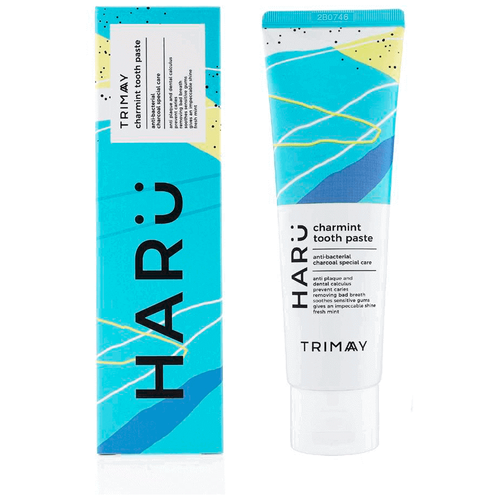 Trimay HARU Charmint Toothpaste 120ml/ Универсальная зубная паста с фукоиданом и древесным углем