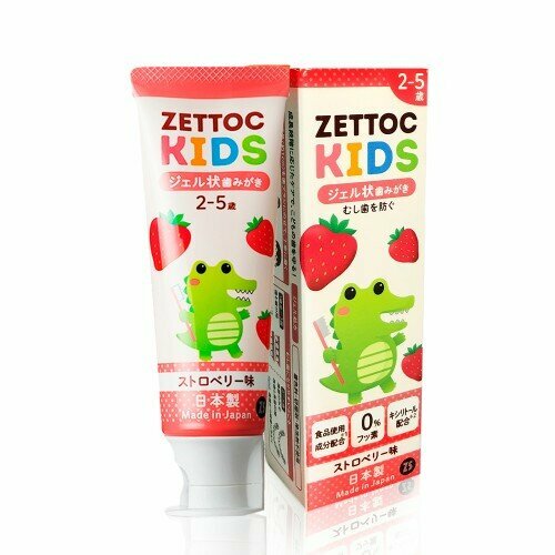 NIPPON ZETTOC Японская зубная паста детская без фтора ZETTOC KIDS 2-5 лет (клубника), 70 гр