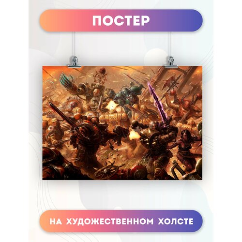 Постер на холсте Warhammer 40000 Хаос (020) 50х70 см