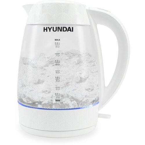 Чайник электрический Hyundai HYK-G4506 2л. 2200Вт белый (корпус: стекло)
