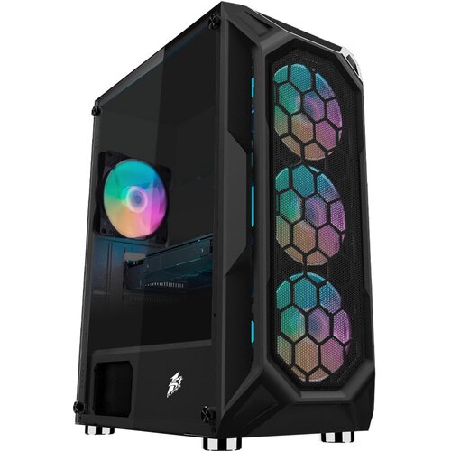 Корпус 1STPLAYER FIREBASE X6 ATX, mATX, Midi-Tower, без БП, с окном, подсветка, Audio, USB 3.0, 2xUSB 2.0