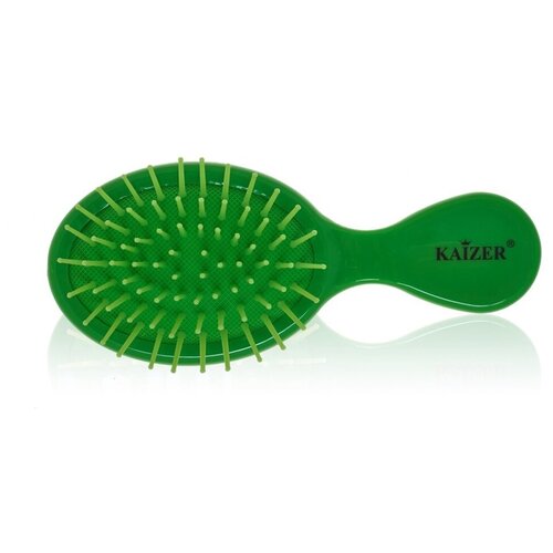 Расческа Kaizer компактная массажная, пластиковые зубцы, 75 мм, цвет зеленый