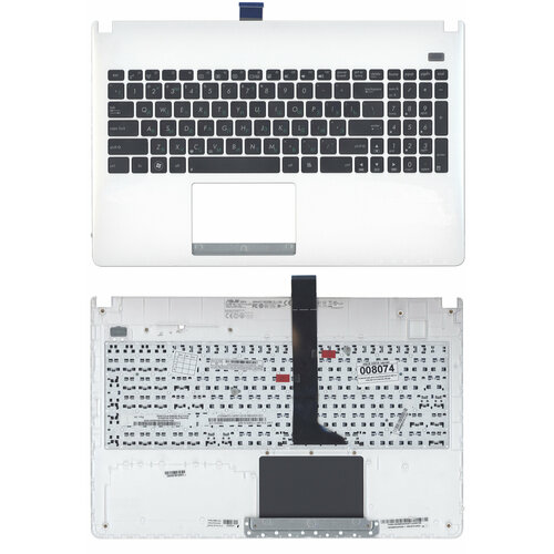 Клавиатура для Asus X501, черная с белым топкейсом
