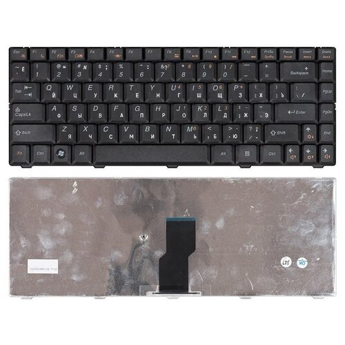 Клавиатура для ноутбука Lenovo 25-009181 черная без рамки, плоский Enter