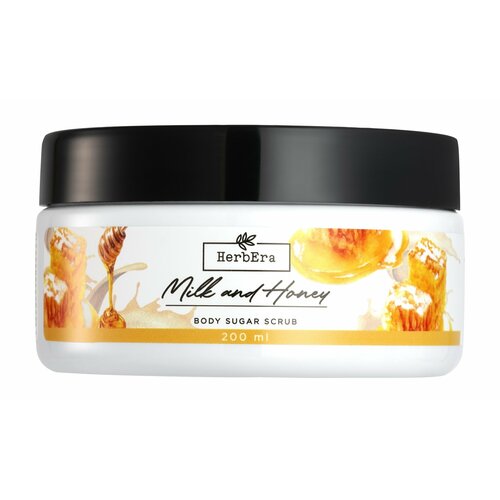 Сахарный скраб для тела с ароматом молока и меда HerbEra Milk and Honey Body Sugar Scrub /200 мл/гр.