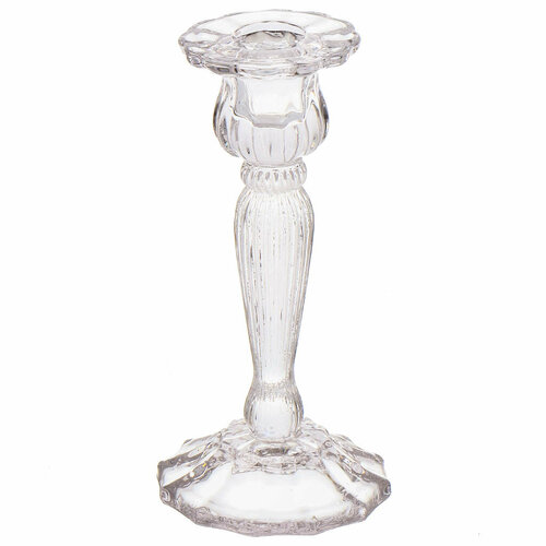 Подсвечник декоративный стекло, 1 свеча, 9х9х18 см, Вернисаж, Y6-6508