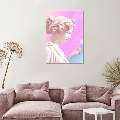 Интерьерная картина на холсте - Розовый фон женская скульптура 40х60