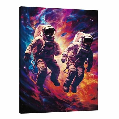 Интерьерная картина 50х70 "Встреча в Бескрайнем Космосе"