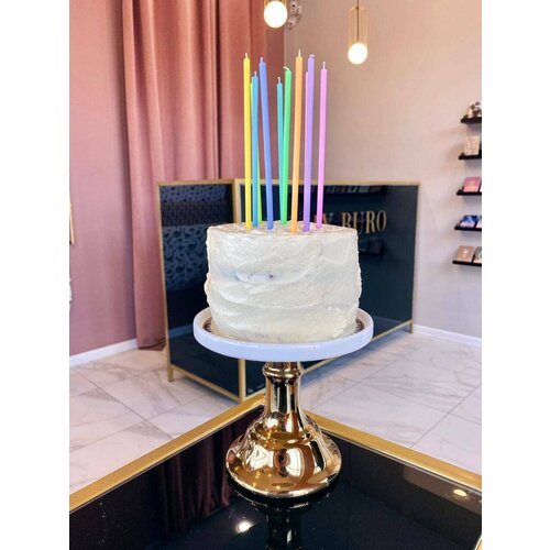 Свечи на торт длинные цветные Rainbow 10шт