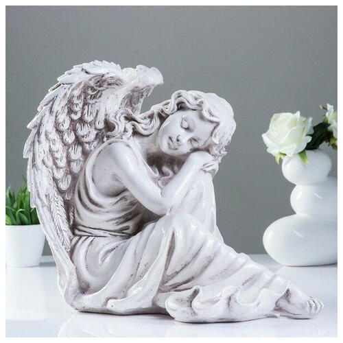 Фигура "Ангел девушка сидя" большая, состаренный 28х45х40см Хорошие сувениры 1805231 .