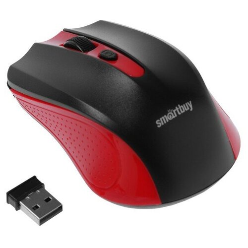 Мышь Smartbuy ONE 352, беспроводная, оптическая, 1600 dpi, 2xAAA (не в компл), красно-черная