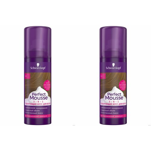 Schwarzkopf Тонирующий мусс 3-в-1 Perfect Mousse, Русый, 120 мл, 2 шт.