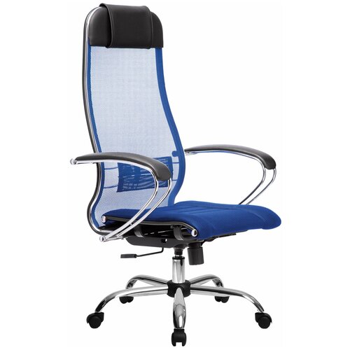 Компьютерное кресло METTA К-3 офисное, обивка: сетка/текстиль, цвет: синий