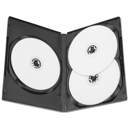 Коробка DVD Box для 3 дисков, 14мм черная (без вставки), упаковка 50 шт.