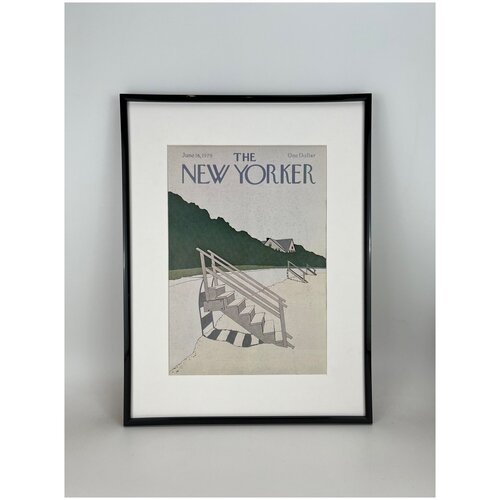 Постер из оригинальной обложки журнала The New Yorker из 1979 года в раме.