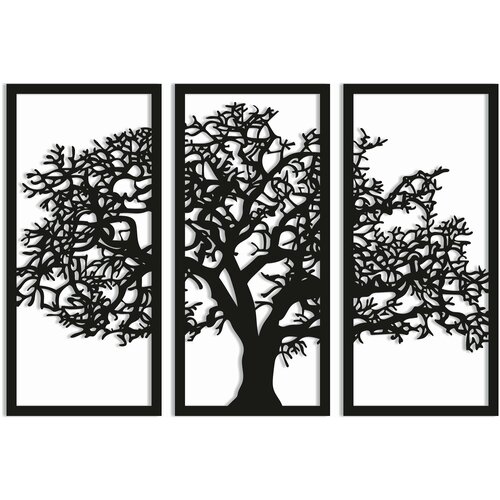 Панно декоративное "дерево". Цвет черный матовый. 145*100см.