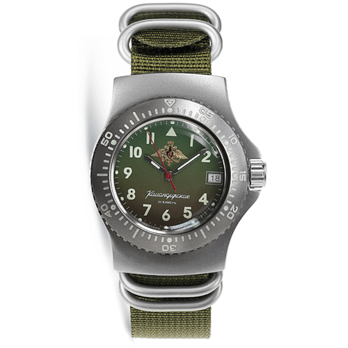 Наручные часы Восток Командирские, зеленый, серебряный