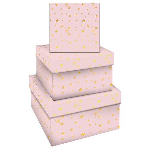 Коробка подарочная MESHU Stars, 3 шт., розовый