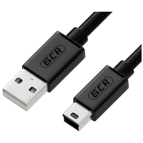 GCR Кабель 5.0m USB 2.0, AM/mini, черный, 28/28 AWG, экран, армированный, морозостойкий