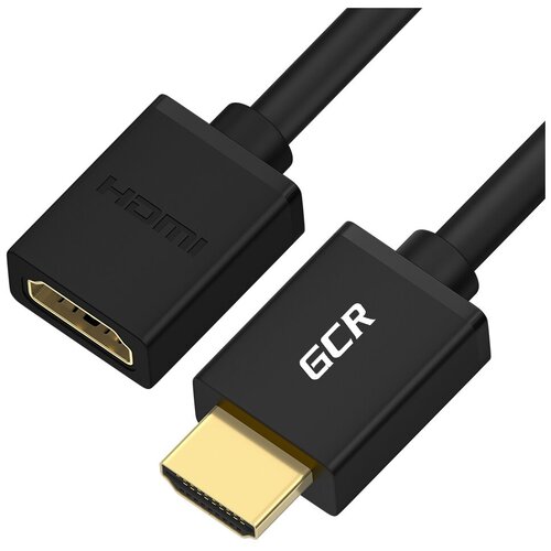 Удлинитель 5м HDMI/HDMI v2.0, 19M/19F для телевизоров, проекторов и компьютеров GCR, AWG 28, черный