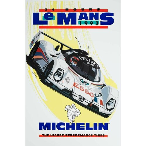 Плакат, постер на холсте 24 часа Ле-Мана 1993 (24 Hours of Le Mans 1993). Размер 60 на 84 см