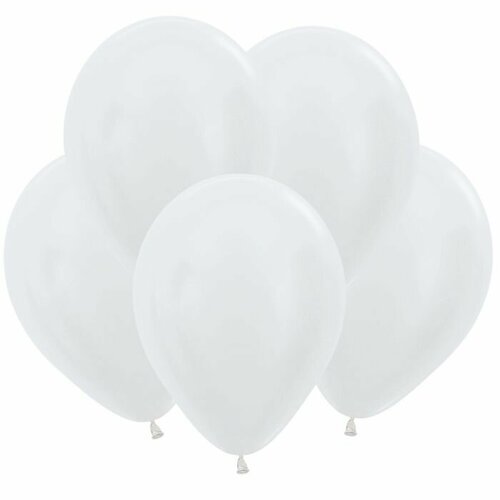 Набор воздушных шаров Белый, Металл / White 12 дюймов (30 см), 100 штук, Decobal