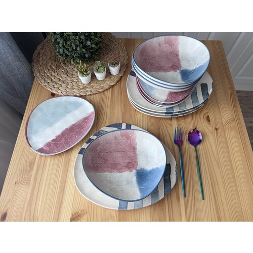 Набор столовой посуды "Триор" на 4 персоны (12 предметов), цвет Микс