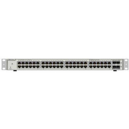 Reyee 48-Port 10G L2 Managed POE Switch, 48 Gigabit RJ45 POE/POE+ Ports,4 *10G SFP+ Slots, 370W PoE Power budget,19-inch Rack-mountable Steel Case