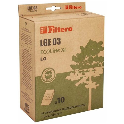 Пылесборники Filtero LGE 03 ECOLine XL, бумажные, 10 шт.
