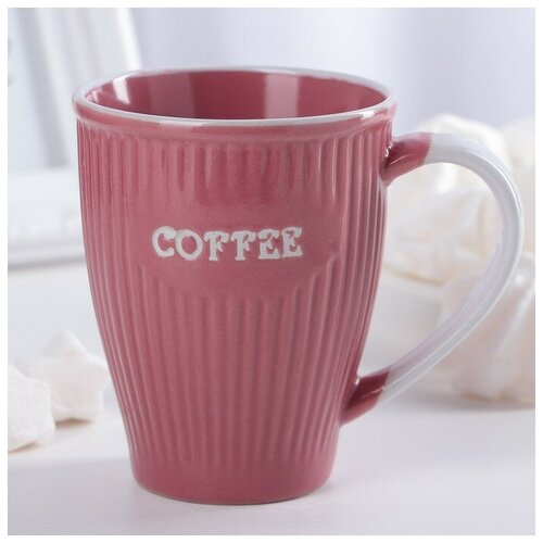 Кружка керамическая Доляна Coffee, 270 мл, цвет розовый