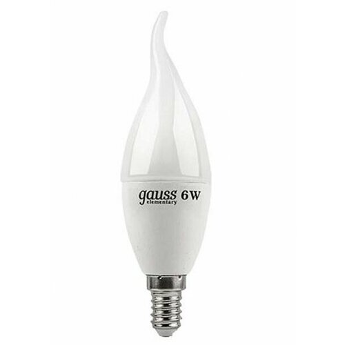 Лампа светодиодная LED 6.5 Вт 520 Лм 3000К теплая Е14 Свеча на ветру Black , GAUSS 104101107 (1 шт.)