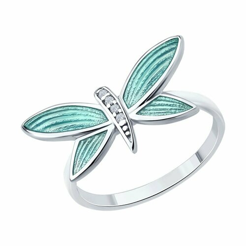 Кольцо Diamant, серебро, 925 проба, родирование, размер 16