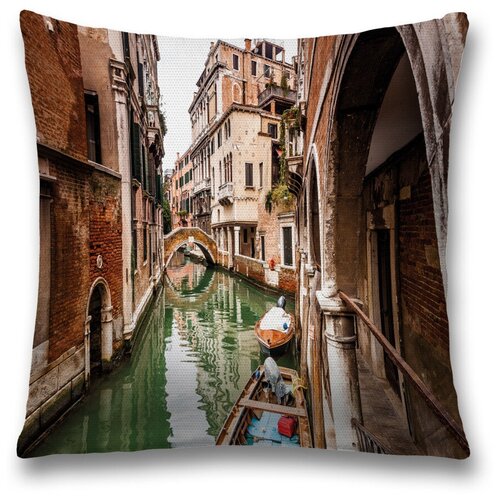 Наволочка декоративная на молнии, чехол на подушку JoyArty "Архитектура Венеции" 45х45 см
