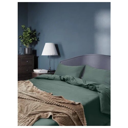 Постельное бельё 1,5-спальное Салина/ULLVIDE от Feresa серо-зелёный 150х200 см