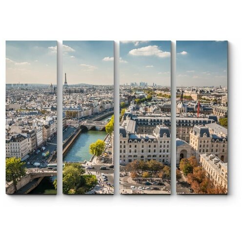 Модульная картина Пролетая над Парижем60x45