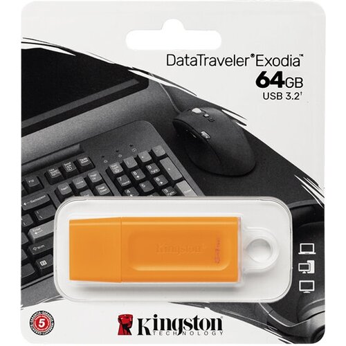 USB Flash Drive 64Gb - Kingston DataTraveler Exodia Orange KC-U2G64-7GO